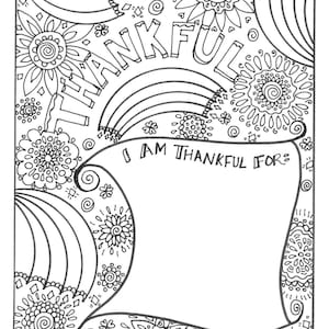 Thankful: I Am Thankful For... Coloring Page - Printable Coloring Page ...