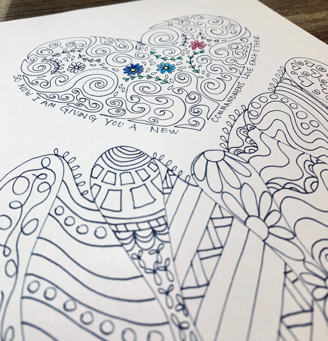 Love Each Other Coloring Page: John 13 Printable Coloring - Etsy