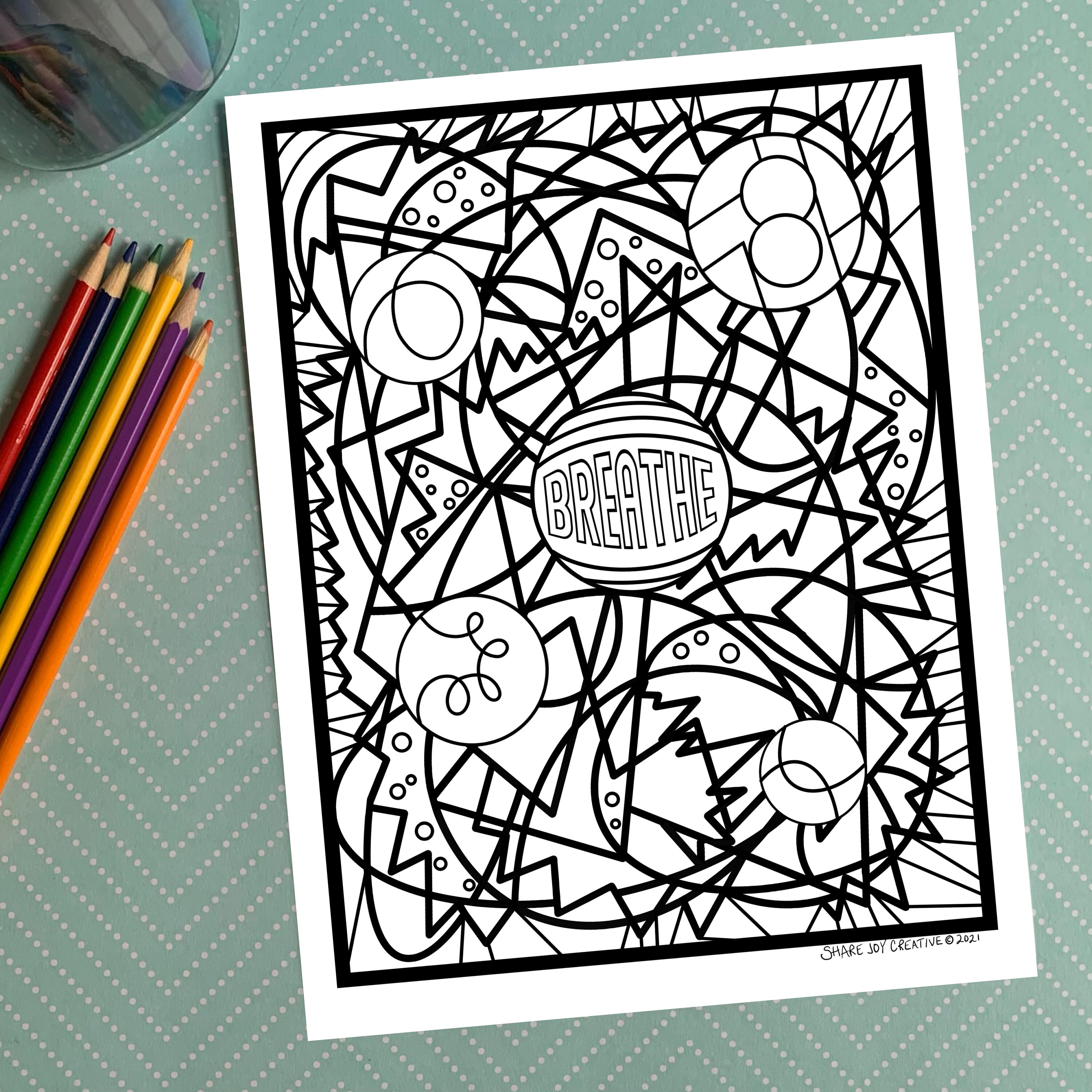 Breathe Coloring Page - Digital Download - Printable Coloring Page ...