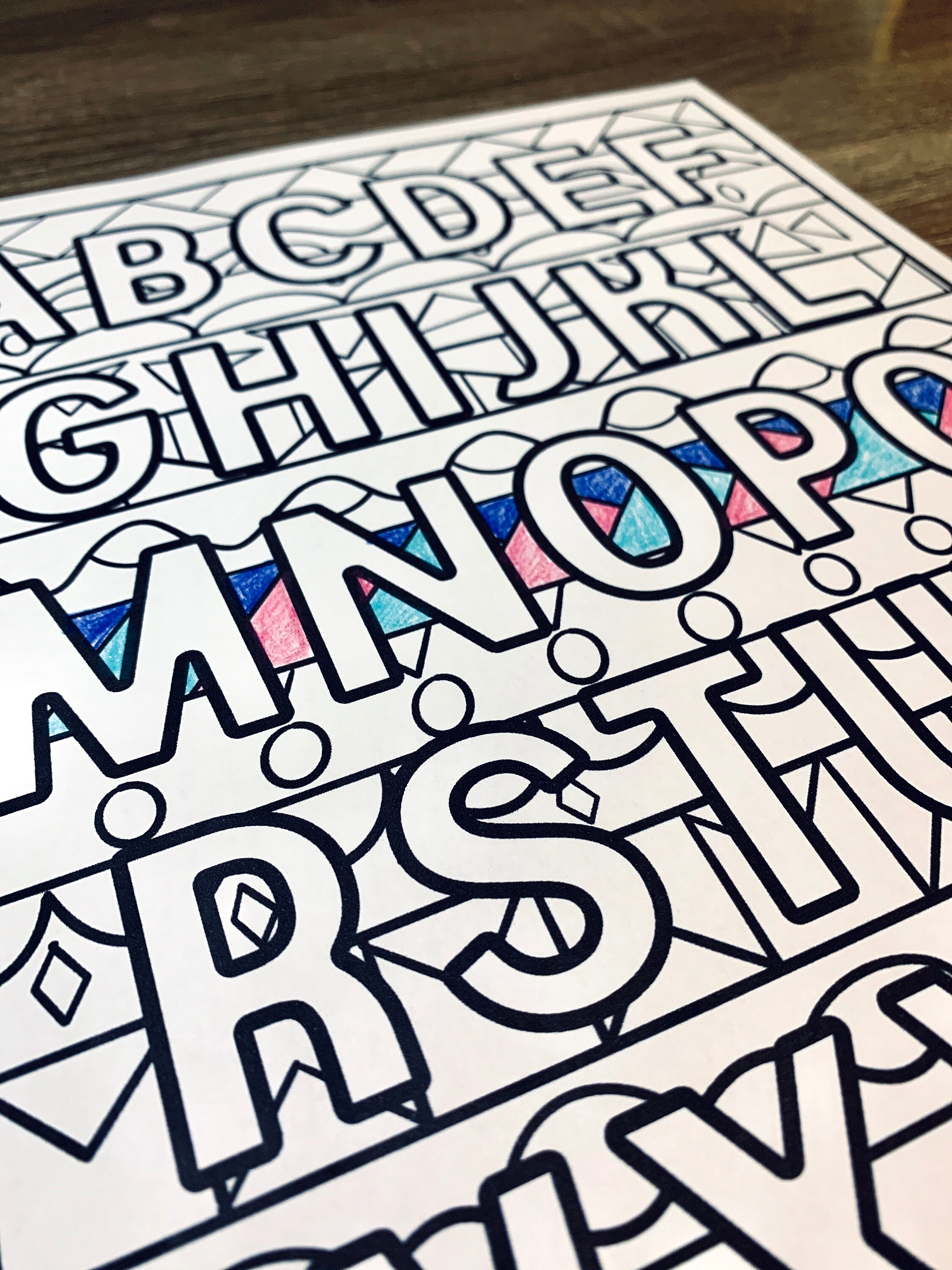 Alphabet Coloring Page ABCDEFG Digital Download - Etsy Canada