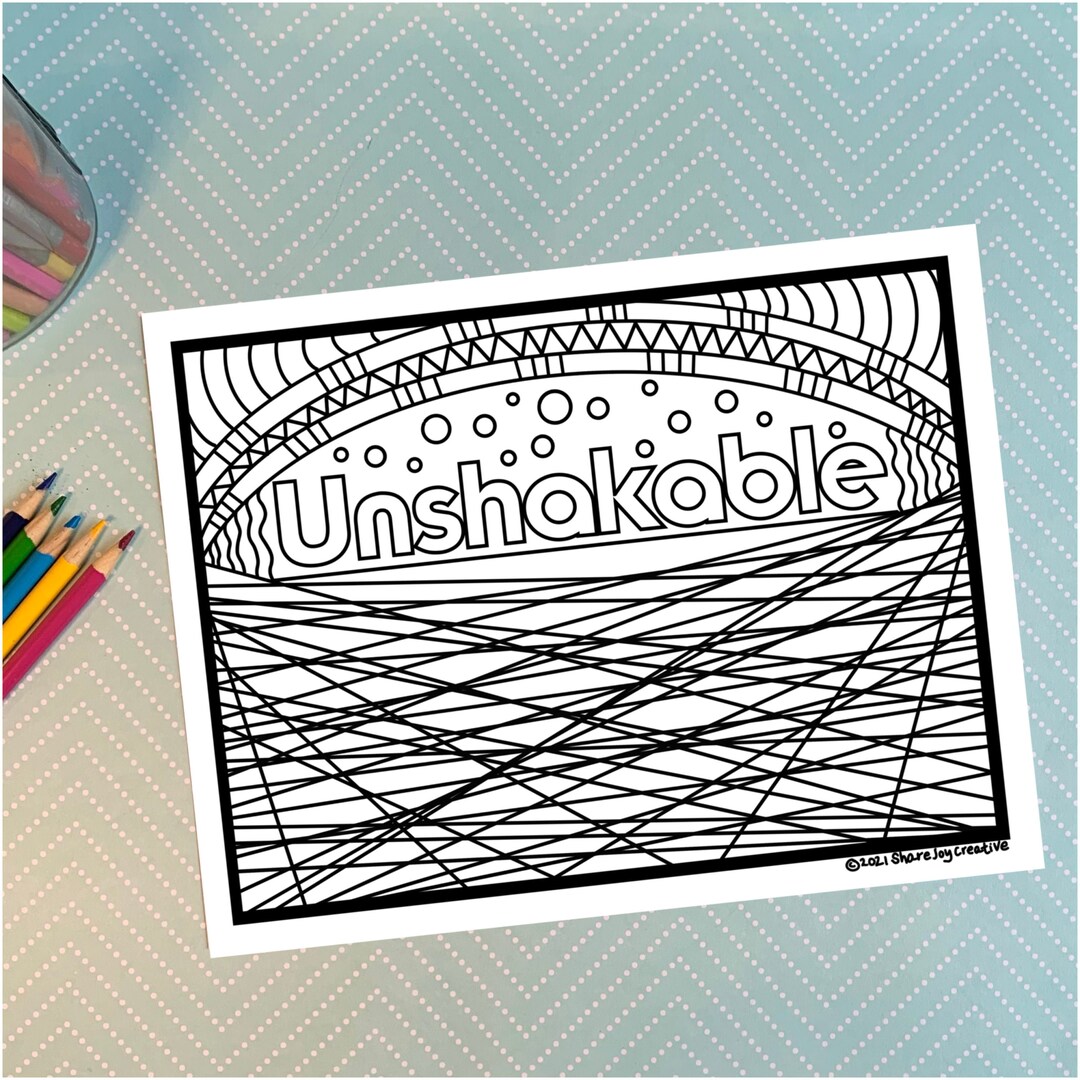 Unshakable Coloring Page Digital Download Printable - Etsy