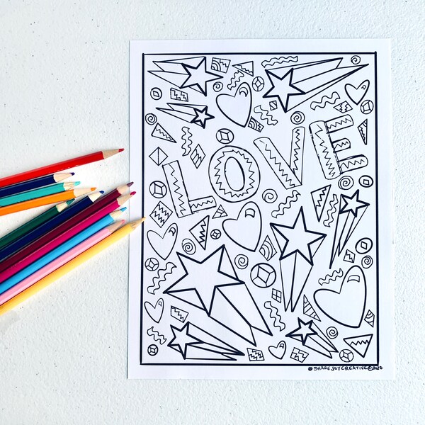Love One Another Coloring Page - Etsy
