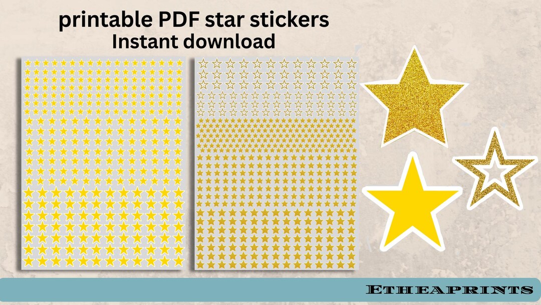 Printable Star Stickers | Multi-purpose Planner, Journal & Craft ...