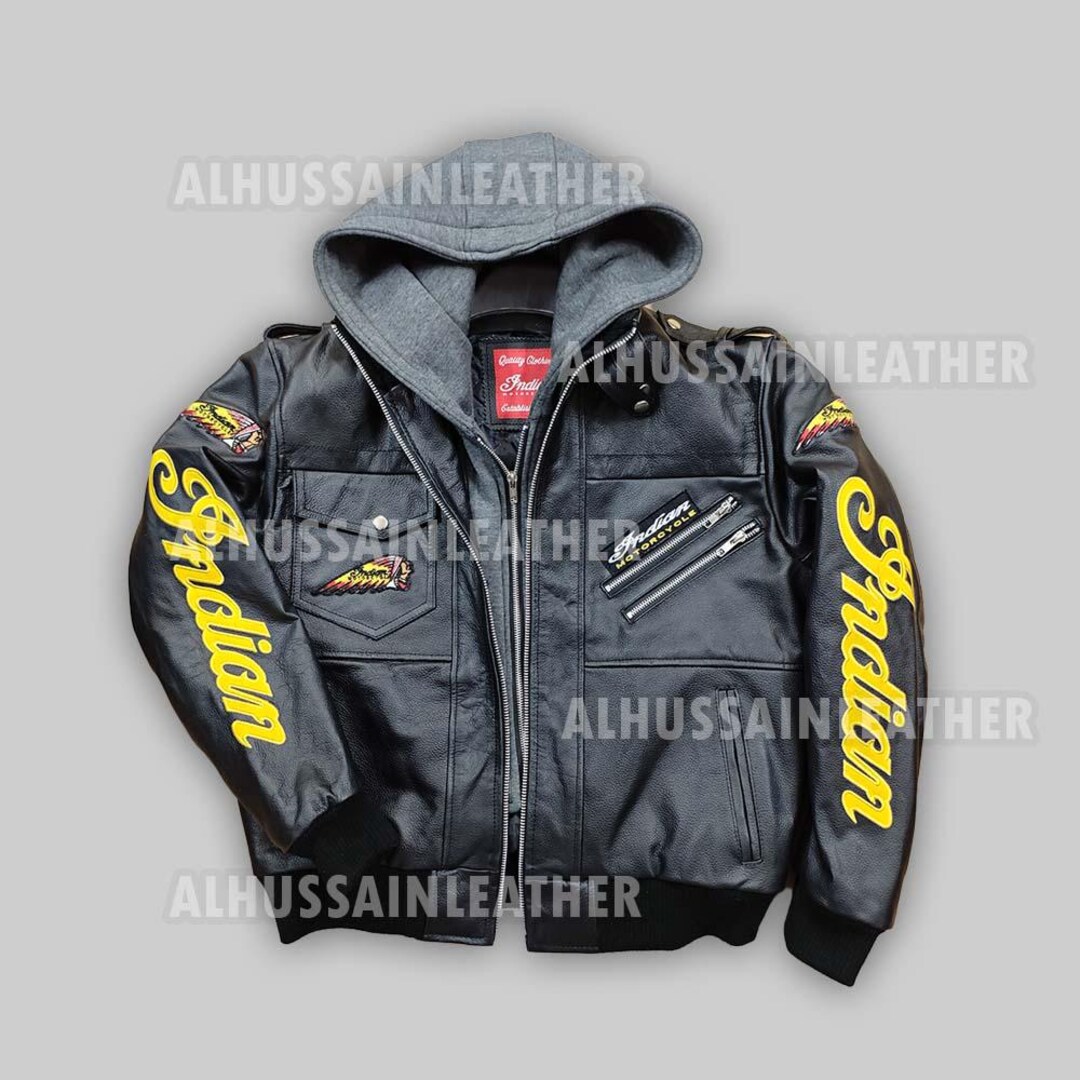 Indian Motorcycle Leather Jacket Men’s Vintage Biker Jacket Genuine ...