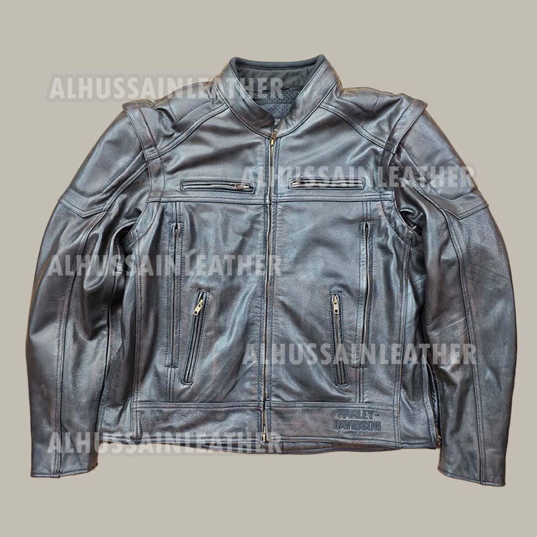 Cafe Racer Leather Jacket Men’s Vintage Motorcycle Jacket Retro Biker ...
