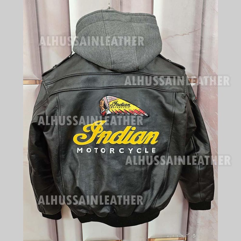 Indian Motorcycle Leather Jacket Men’s Vintage Biker Jacket Genuine ...