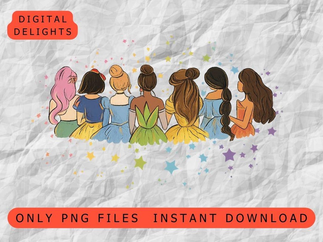 Princess Clipart Bundle, Layered PNG Files (digital Download) - Etsy