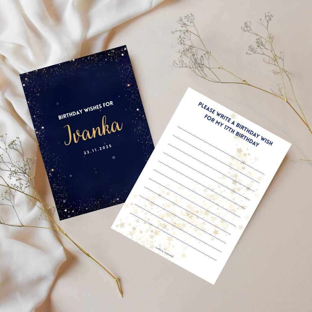 Editable Night Under the Stars Birthday Wishes Card : Starry Night ...