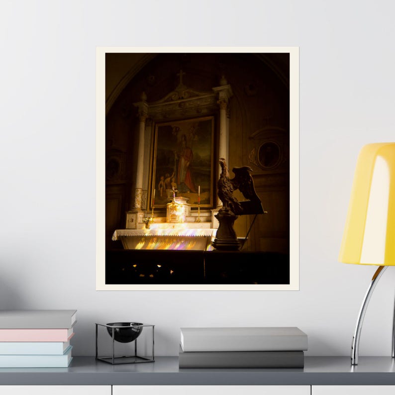 Religious Matte Vertical Posters, Shrine Interior French Church Jesus ...