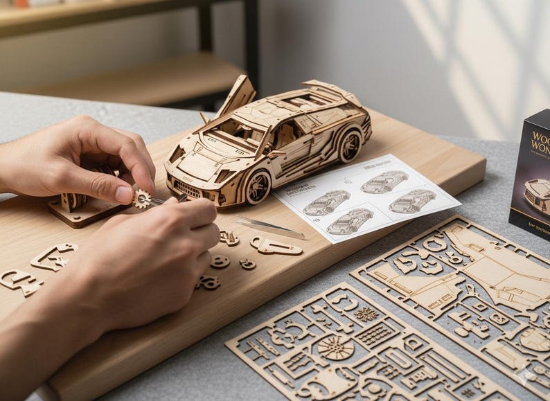 Lamborghini 3D Laser Cut File SVG DXF | Wooden Supercar Puzzle | CNC ...