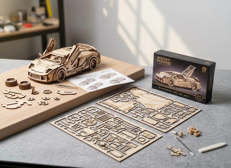 50 Cars 3D Laser Cut Puzzle Bundle SVG DXF | Wooden Car Models | CNC ...