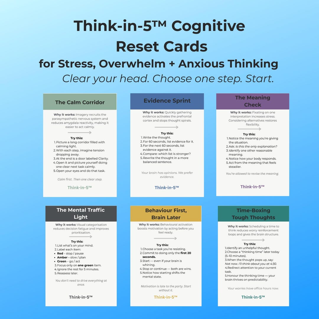 Anxiety Relief Cards | Thought Reframe Tools (PDF Pattern) - Etsy