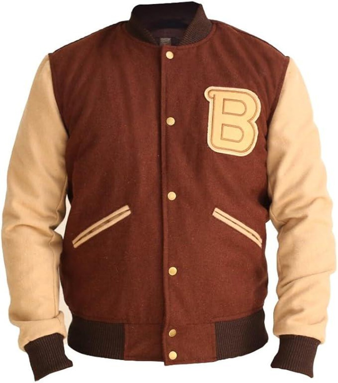 Handmade Wool Varsity Bomber Jacket Brown Letterman Jacket - Etsy
