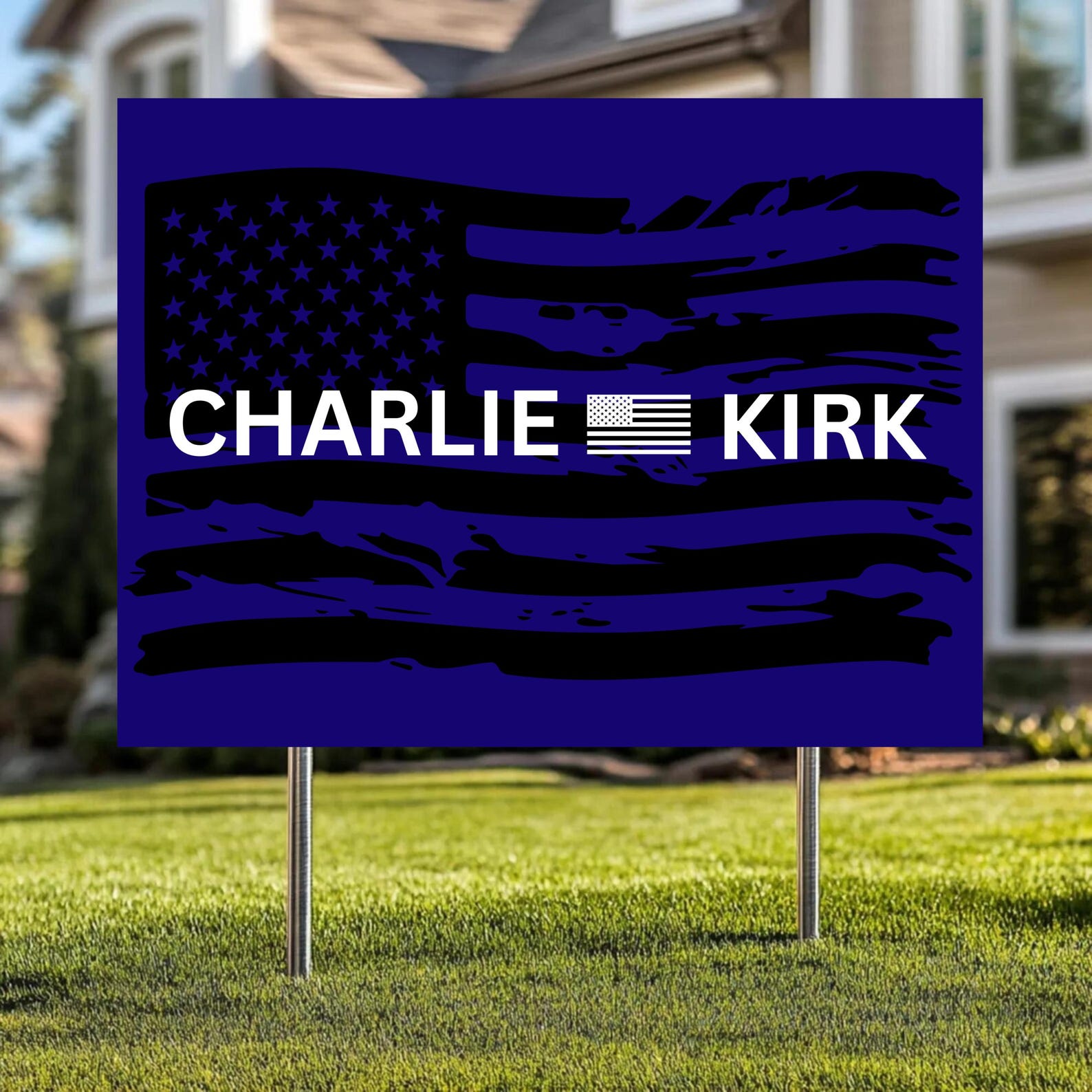 Charlie Kirk Protest 18"x24" Yard Sign, A True Patriot Charlie Kirk ...