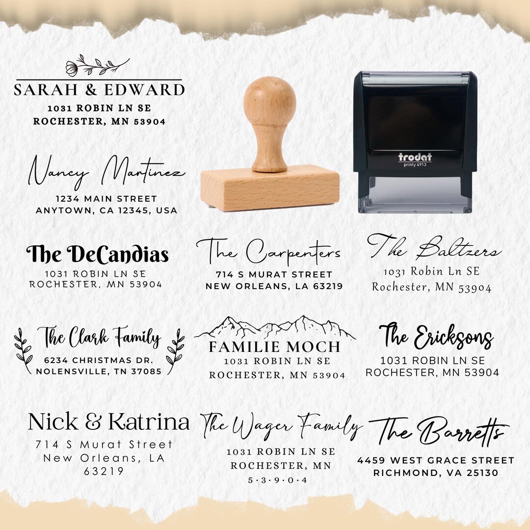 Custom Return Address Stamp, Housewarming Gift, Self-inking or Wooden ...