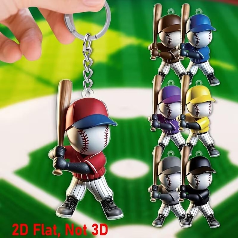 2D Flat Cute Player Theme Acrylic Keychain, Fun Character Keychain for ...