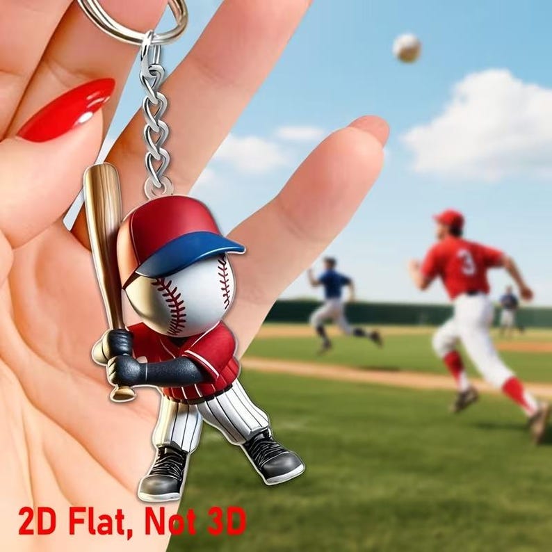 2D Flat Cute Player Theme Acrylic Keychain, Fun Character Keychain for ...