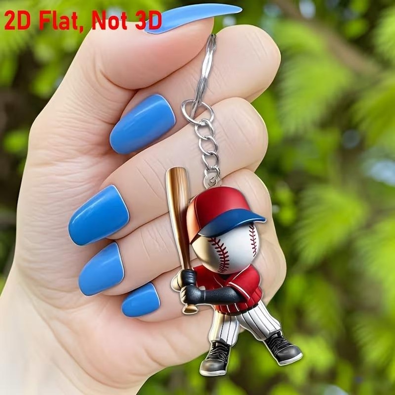 2D Flat Cute Player Theme Acrylic Keychain, Fun Character Keychain for ...