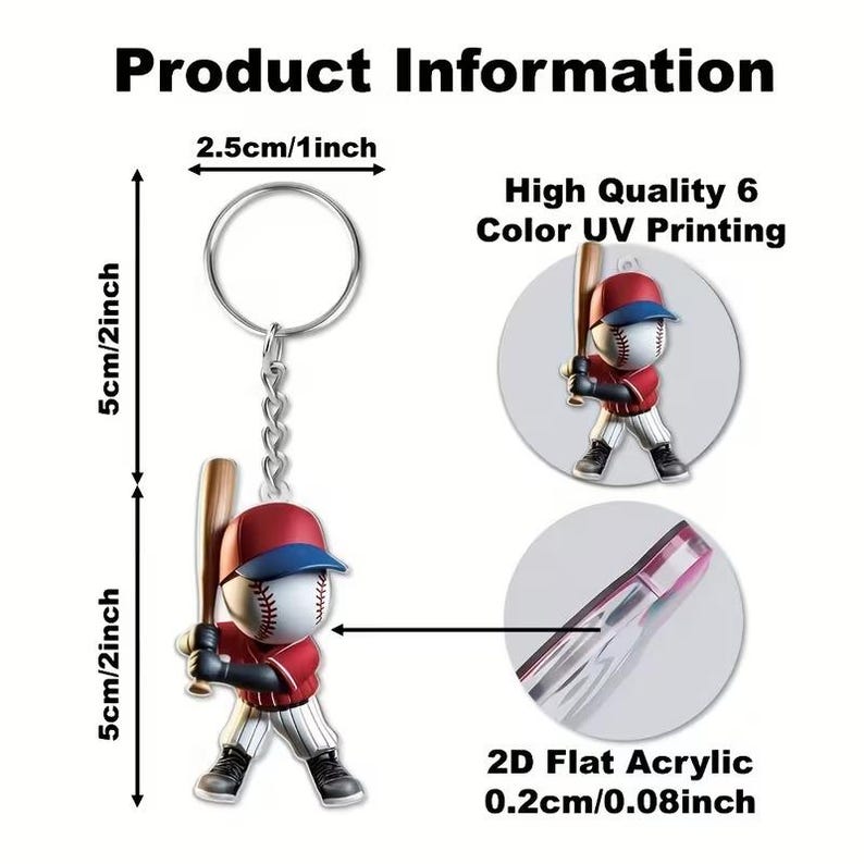 2D Flat Cute Player Theme Acrylic Keychain, Fun Character Keychain for ...