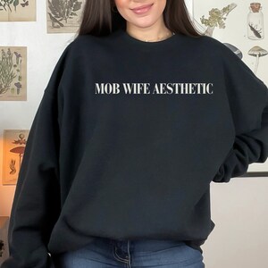 Mob Wife Aesthetic Cotton Crewneck Sweatshirt - Etsy
