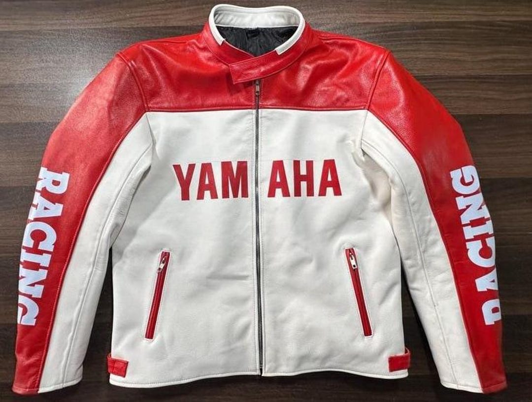 Yamaha Racing Leather Motorcycle Jacket, Biker Riding Gear, Street ...