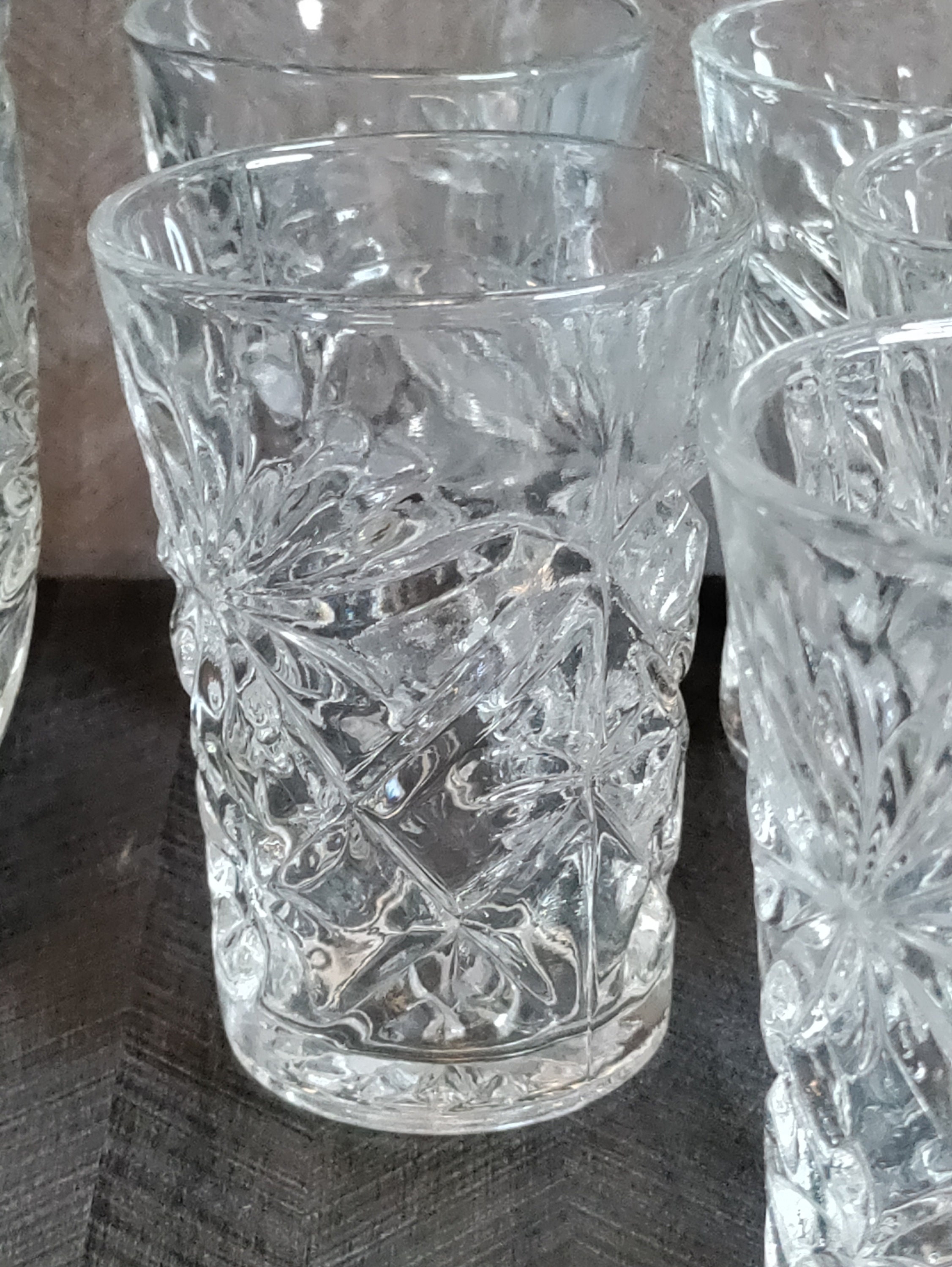 ANCHOR HOCKING Prescut Glasses/ Pitcher/ and Small Tray 12pc - Etsy