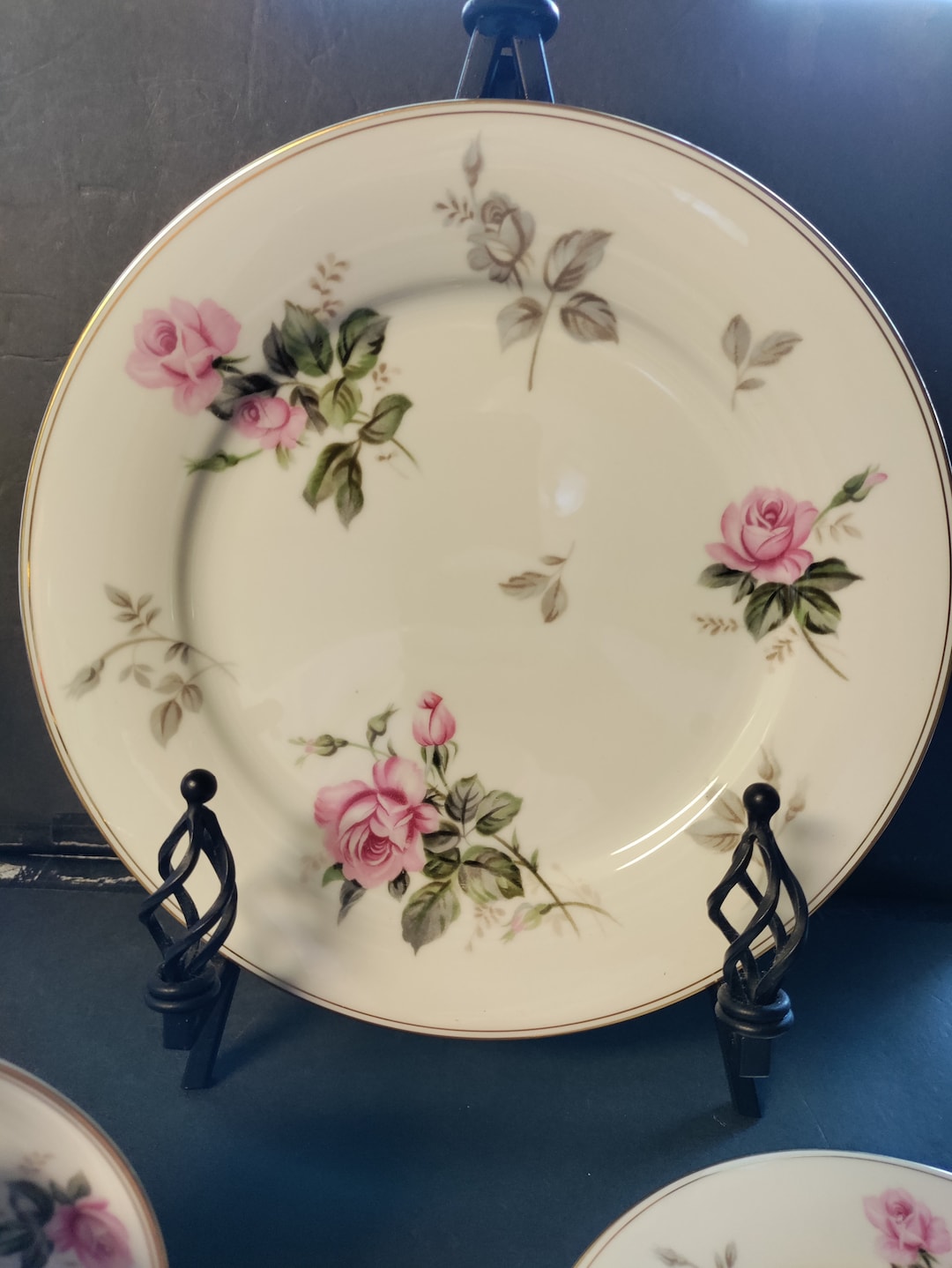 Noritake Pink Rose China 10.5 Inch Dinner Plates No Flaws Bright White ...