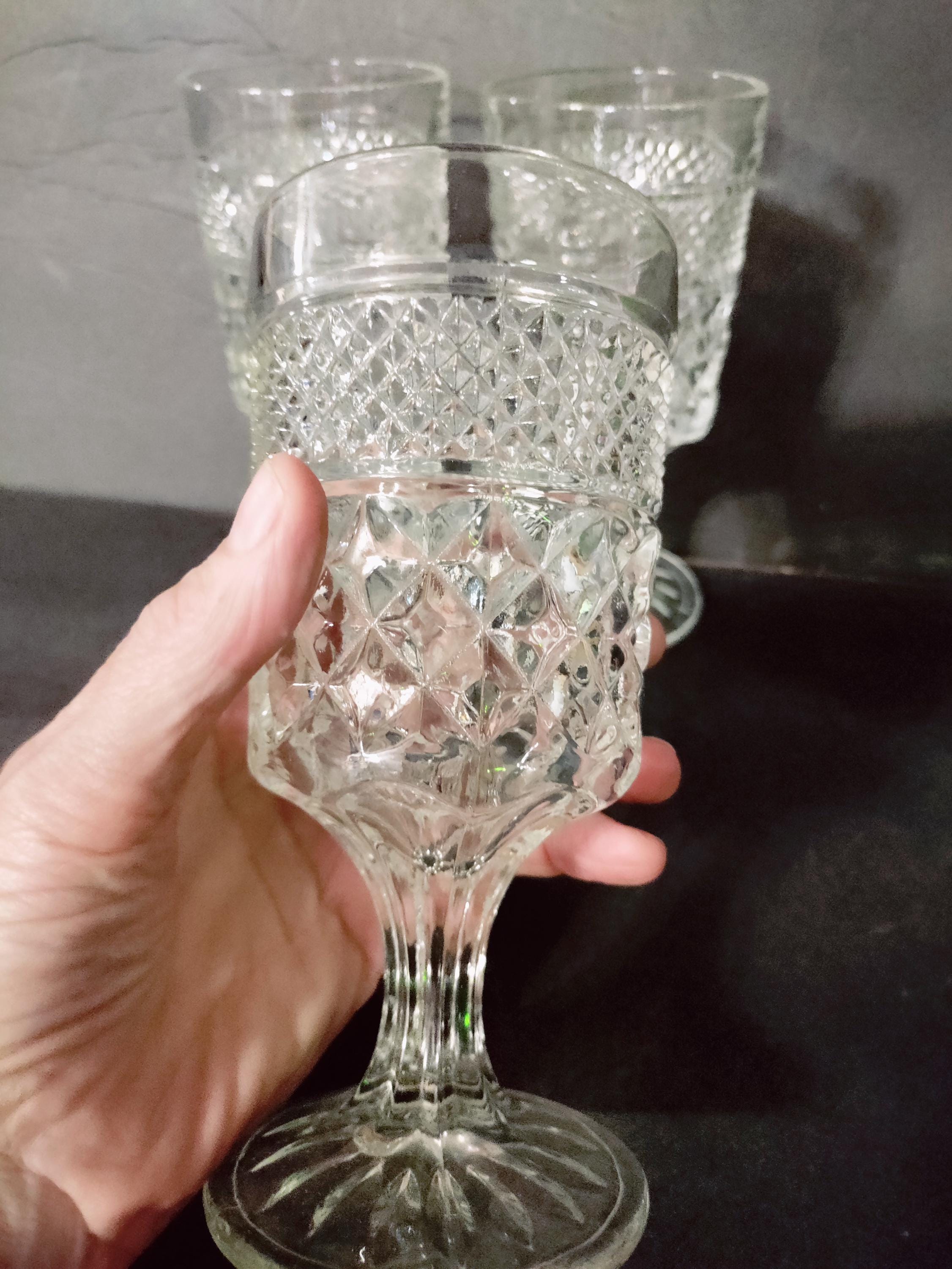 Set of 4 Beautiful Vintage Drinking Glasses Wexford Pedestal Glasses in ...