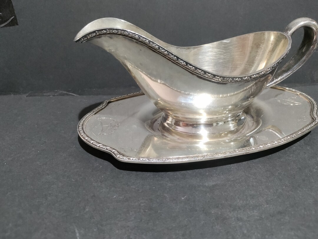 Beautiful & Elegant Silverplate Gravy Boat With Attached Underplate. - Etsy