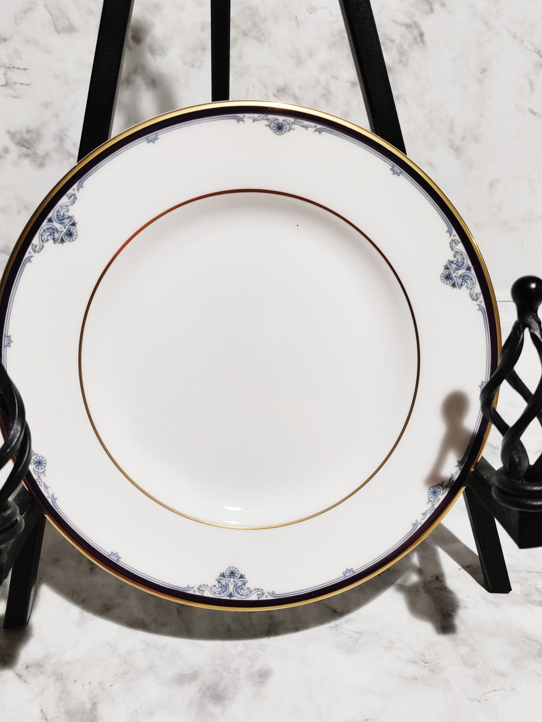 Bread Butter Plate Vintage Princeton Royal Doulton Blue White Gold ...