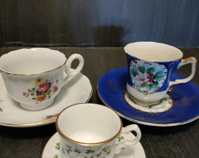 Vintage 3 Set Porcelain Teacups Lot for Your Collection - Etsy
