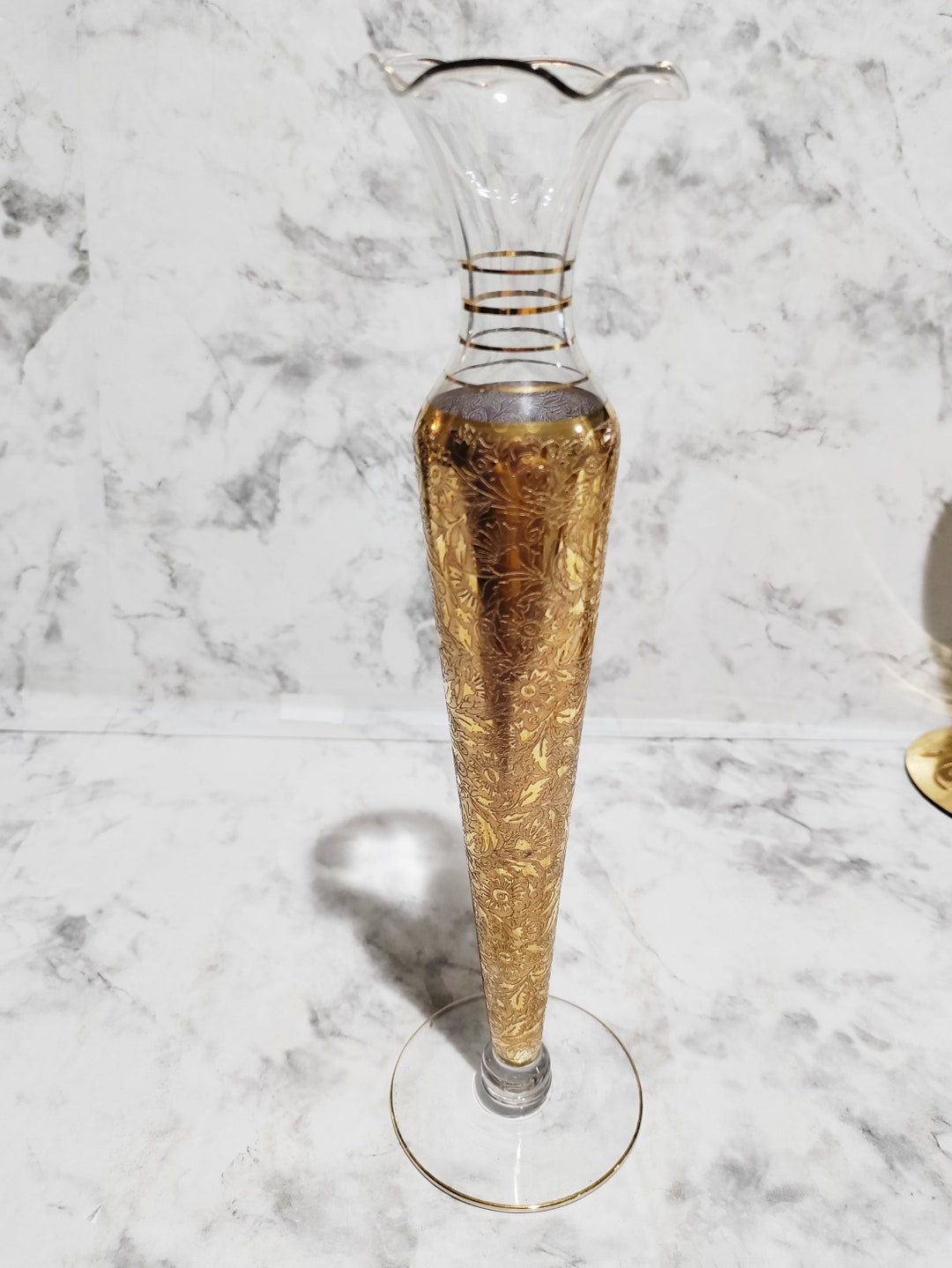 Vintage 8 Inch 22 Karat Gold Bud Vase Stunning Beautiful Gift - Etsy