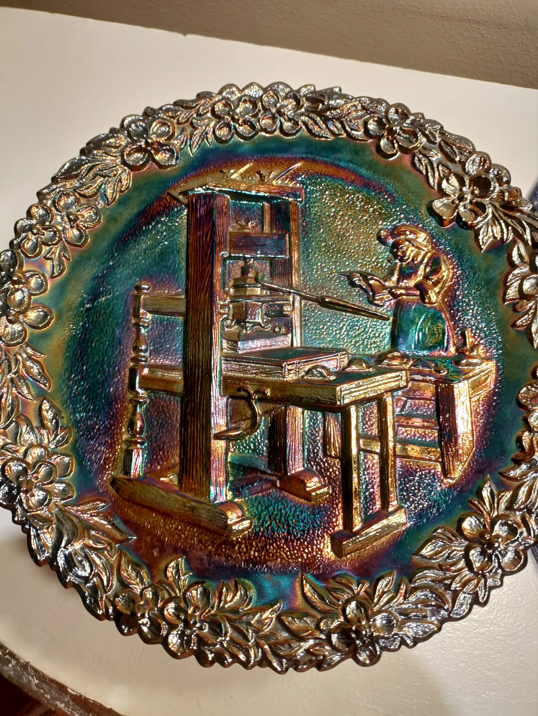 8" Fenton Carnival Glass Plates Vintage Excellent - Etsy