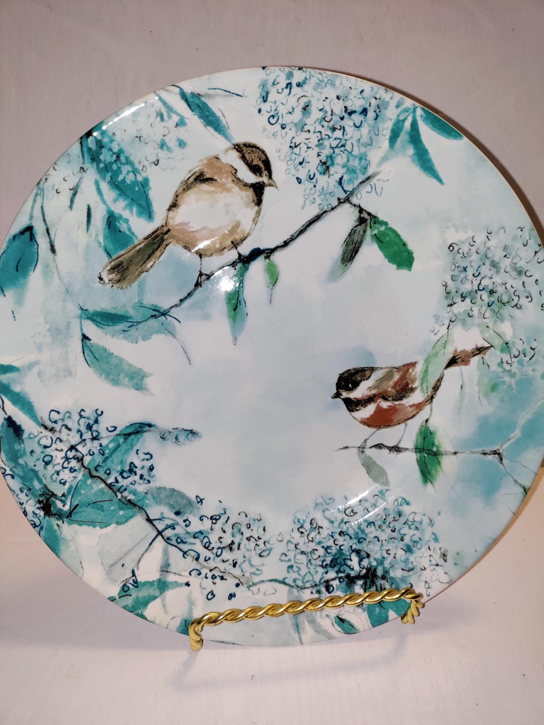 222 Fifth Fine Porcelain Tilly 8 1/2 Salad Plate Birds Collector - Etsy