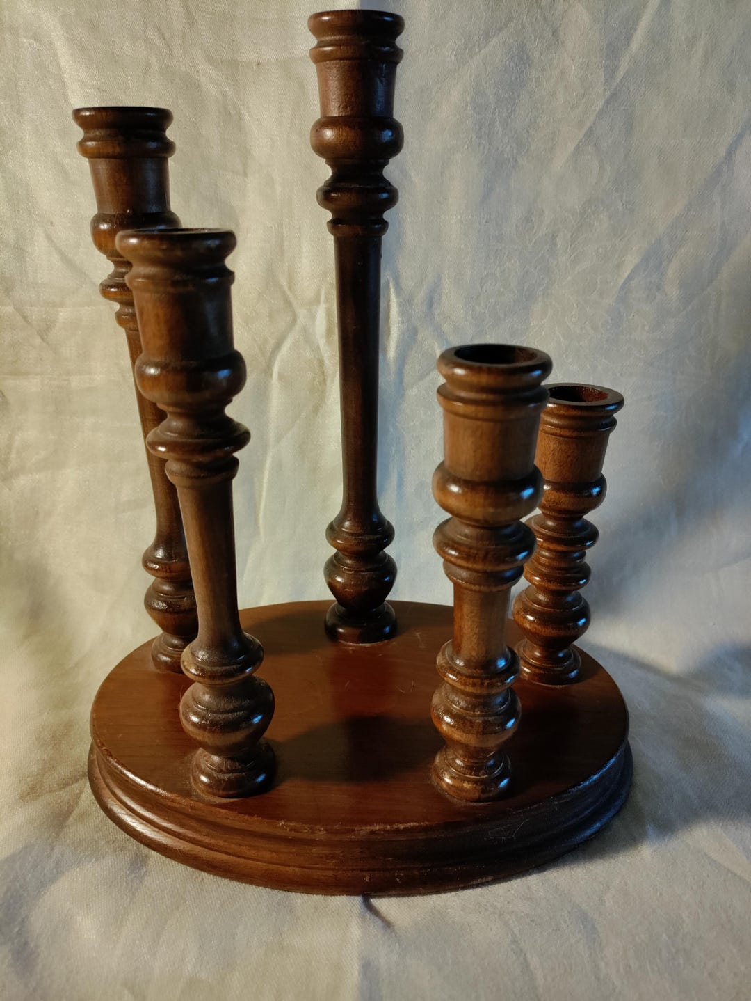 Vintage Wooden Candelabra, a Type of Candlestick Holder That Can Hold ...