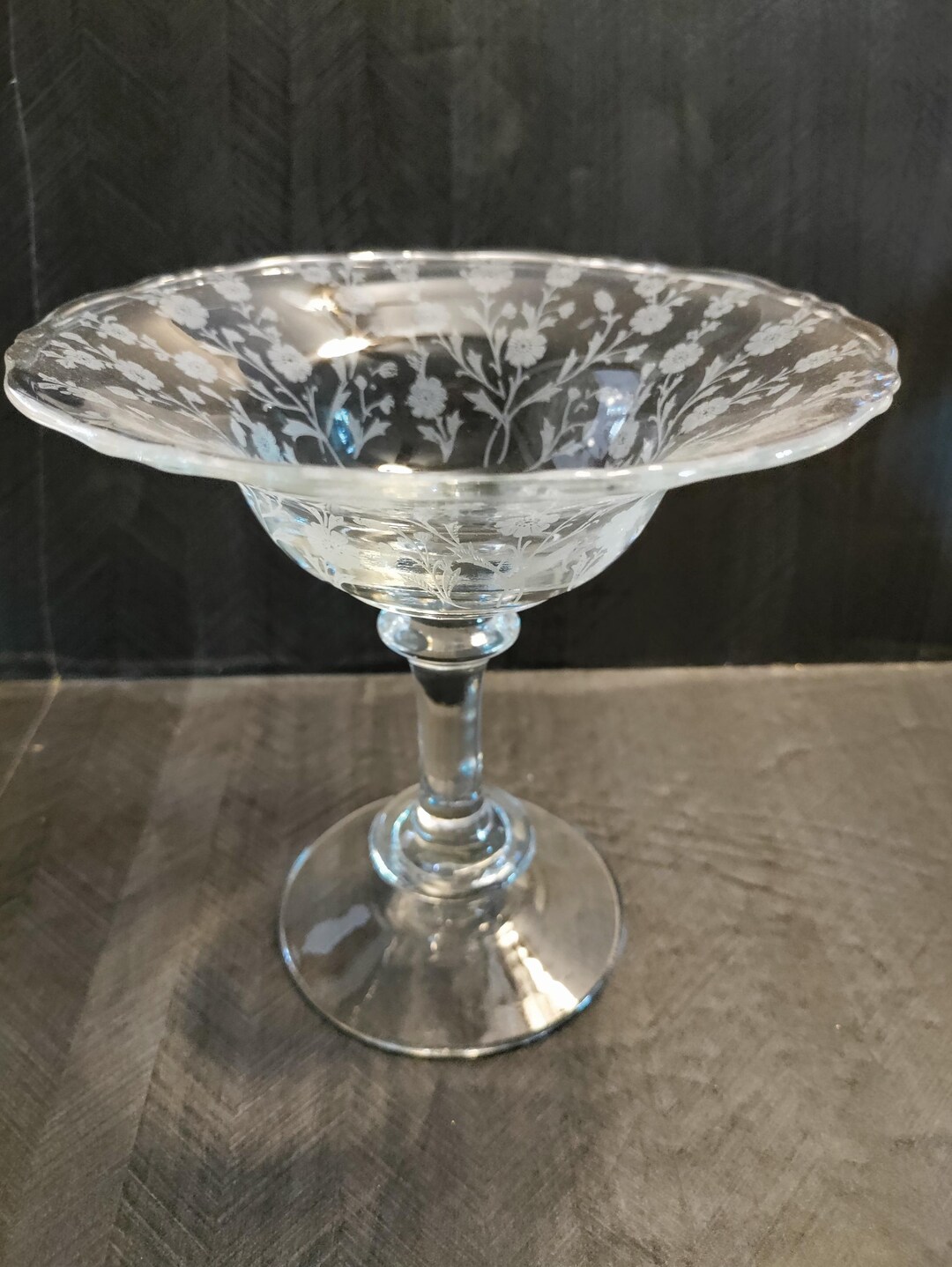 Stem Clear Etched Pattern Rose Marie Clear Etched by Tiffin-franciscan ...