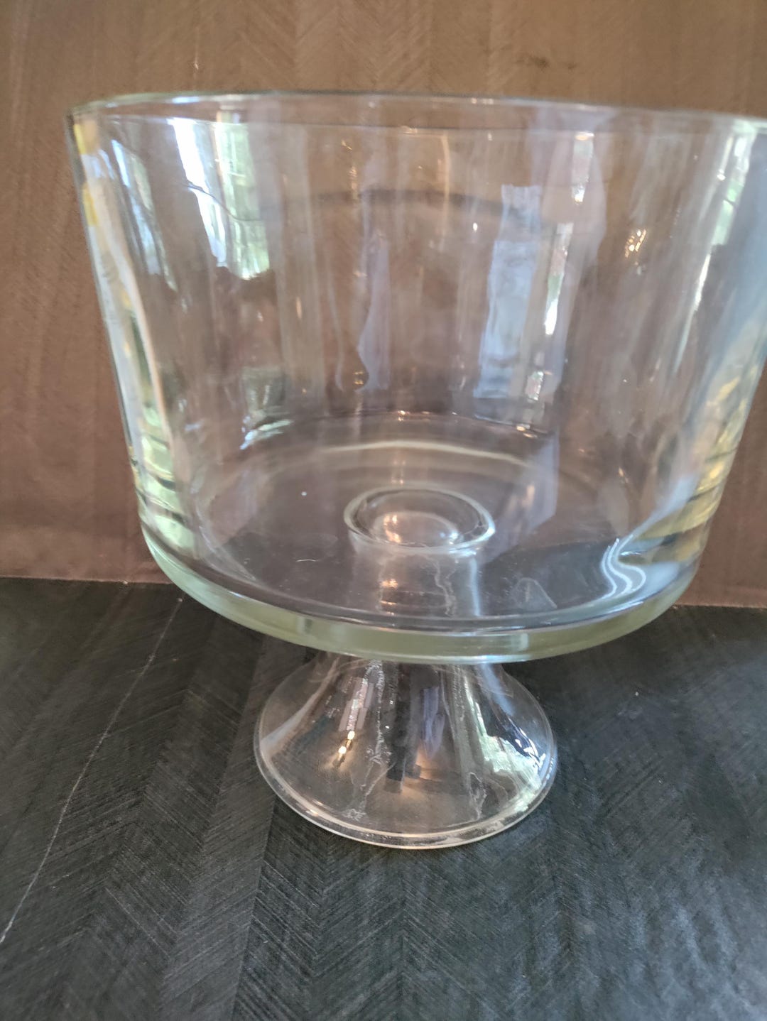 Great Vintage Clear Glass Footed Trifle Serving Dish/bowl Unmarked and ...