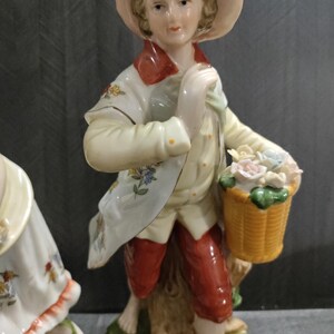 Vintage 12" Leonardo Collection Hand Painted Porcelain Couple Country ...