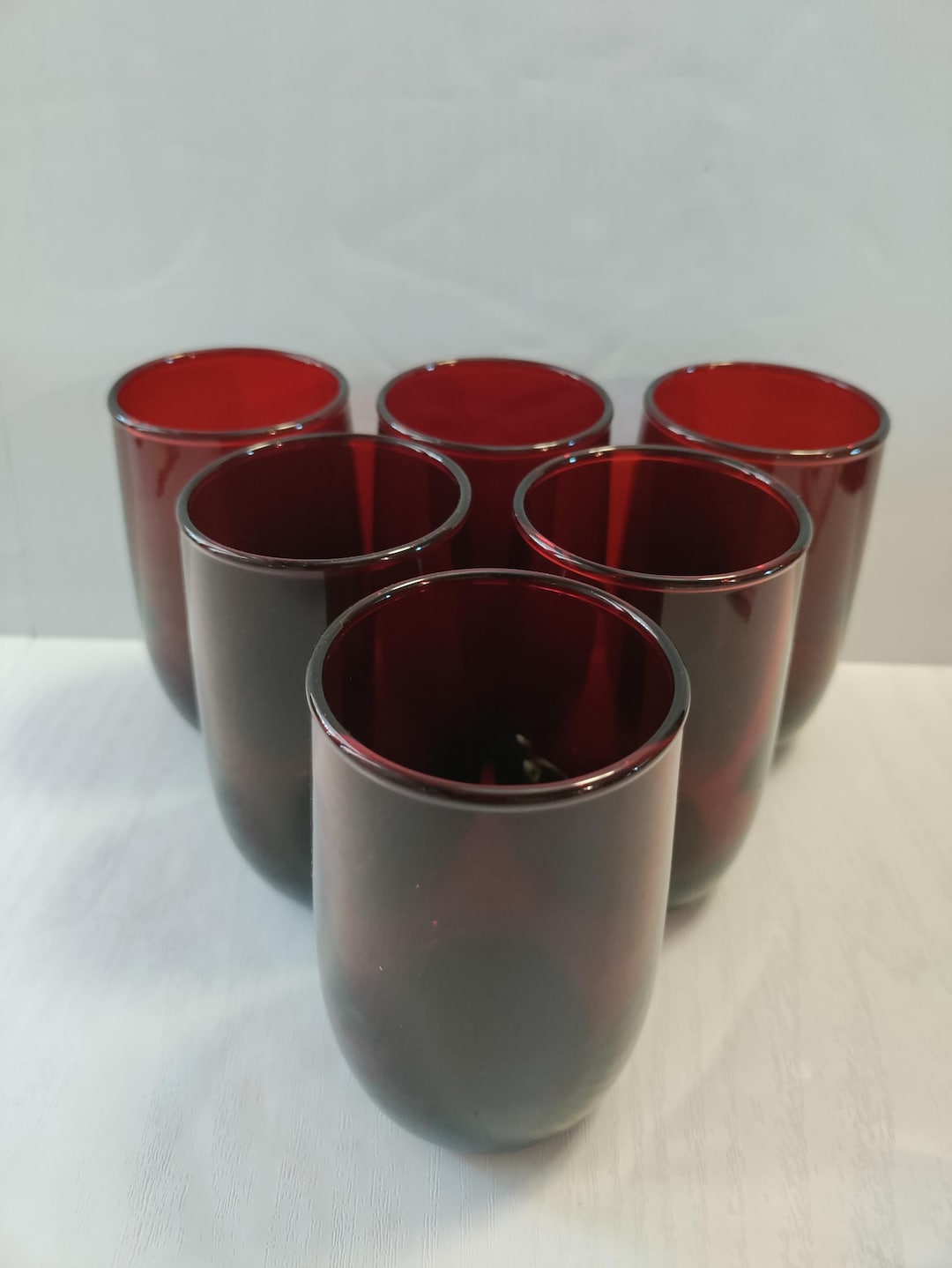 Set of 6 Ruby Red Roly Poly Juice Glasses 3.5 Tall - Etsy
