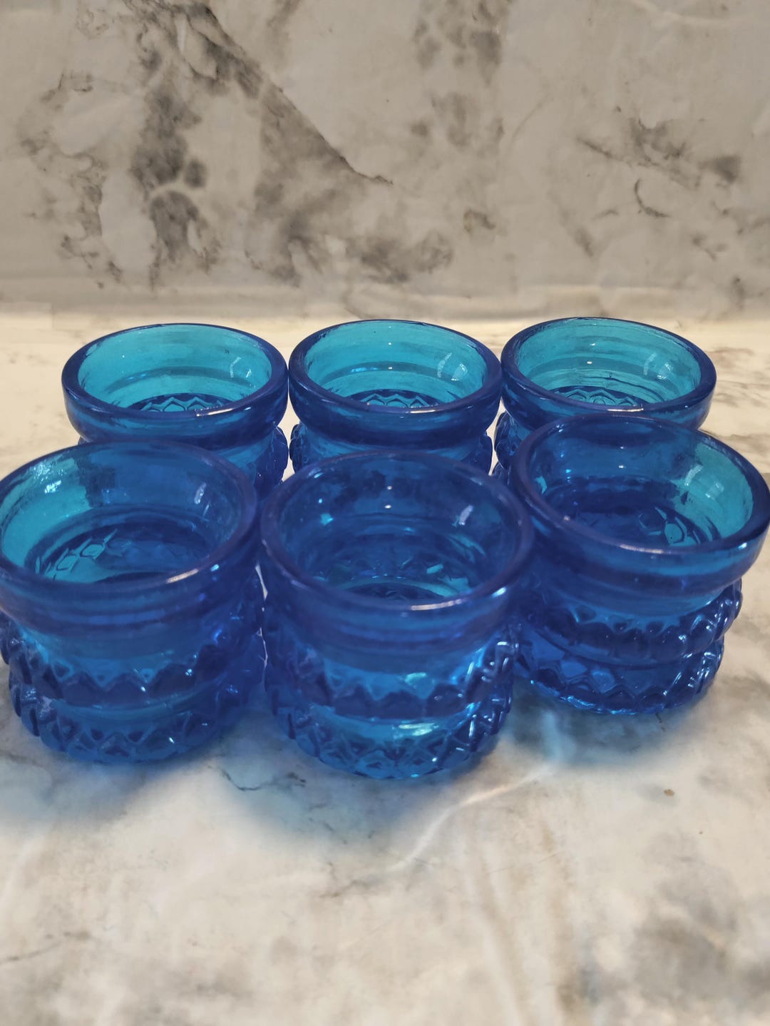 Vintage Cobalt Blue Glass Dosage Cups, Take Your Dose. - Etsy