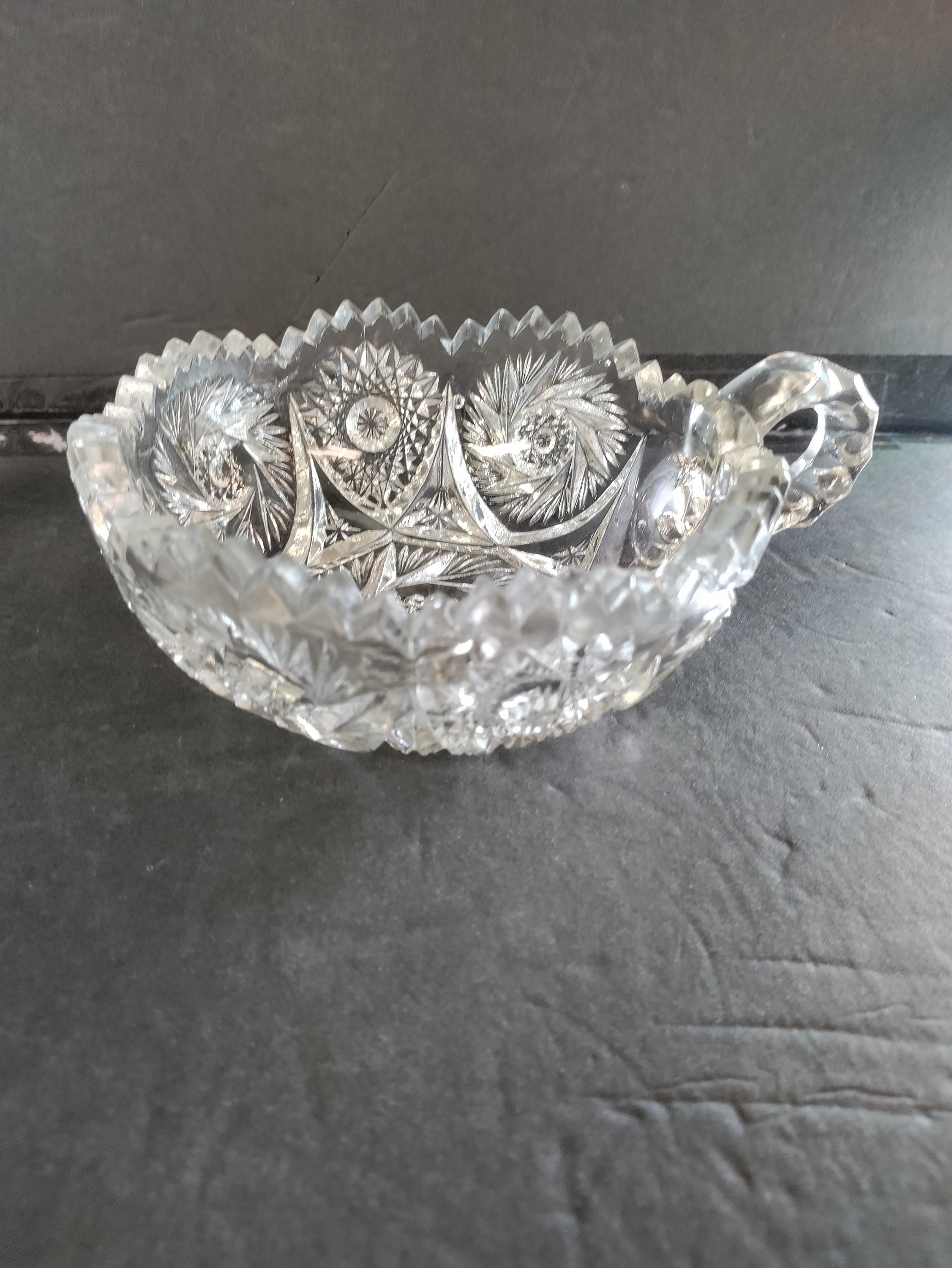 2 Imperial Sawtooth Cut Glass Crystal, Heavy Bowls Dishes Excellent ...