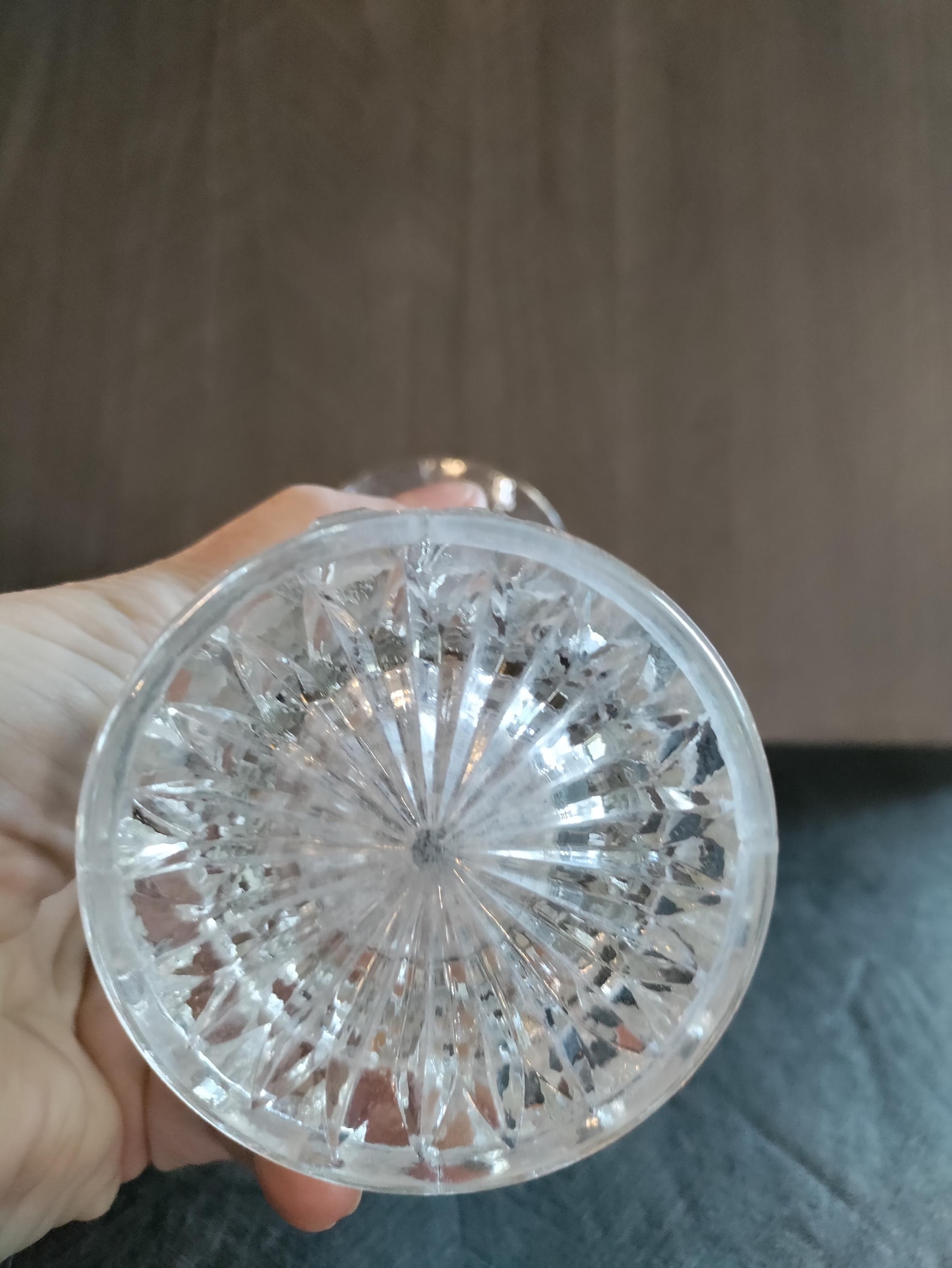 Vintage Monticello Waffle Block Pattern Crystal Glass Twisted Applied ...