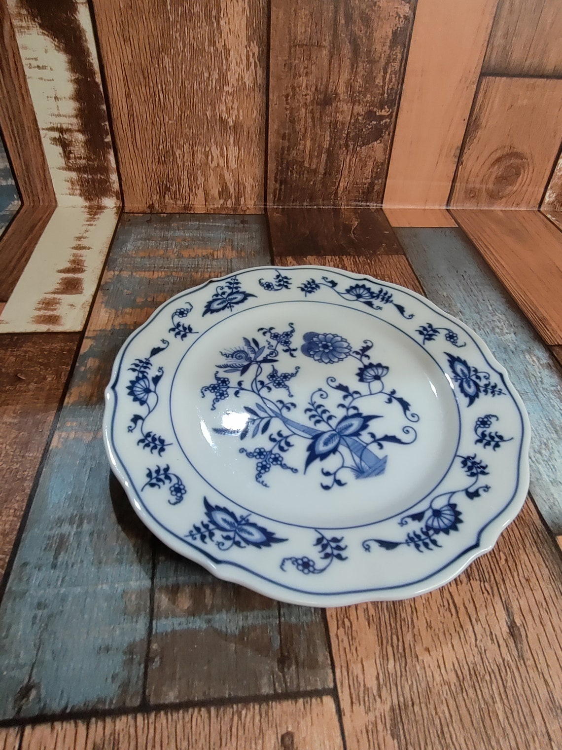 Vintage Blue Danube Japan White Porcelain Background Blue Onion Design Bread Plate 7 Inch - Etsy