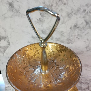 Vintage 1940s Weeping Bright Gold 3 Tiered Serving Platter Gold Serving ...