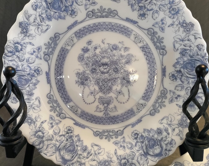 Vintage Blue and White Plate French Honorine Plate | Arcopal Salad ...