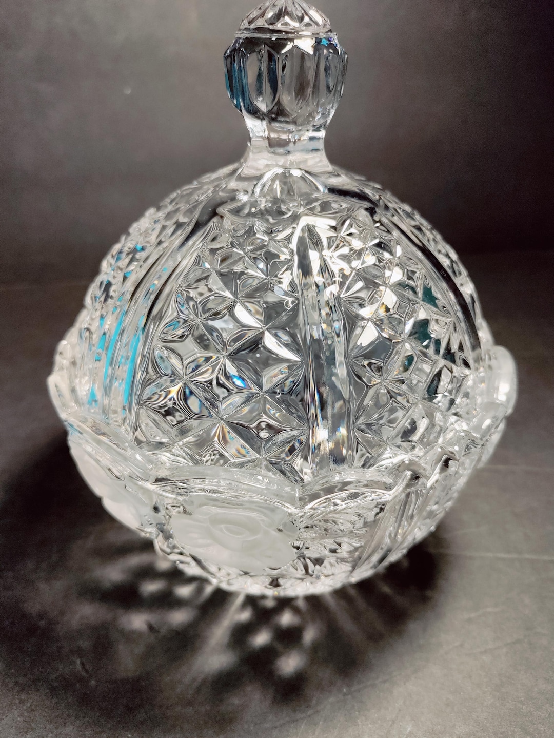 Vintage Lead Crystal Candy Dish With Lid
