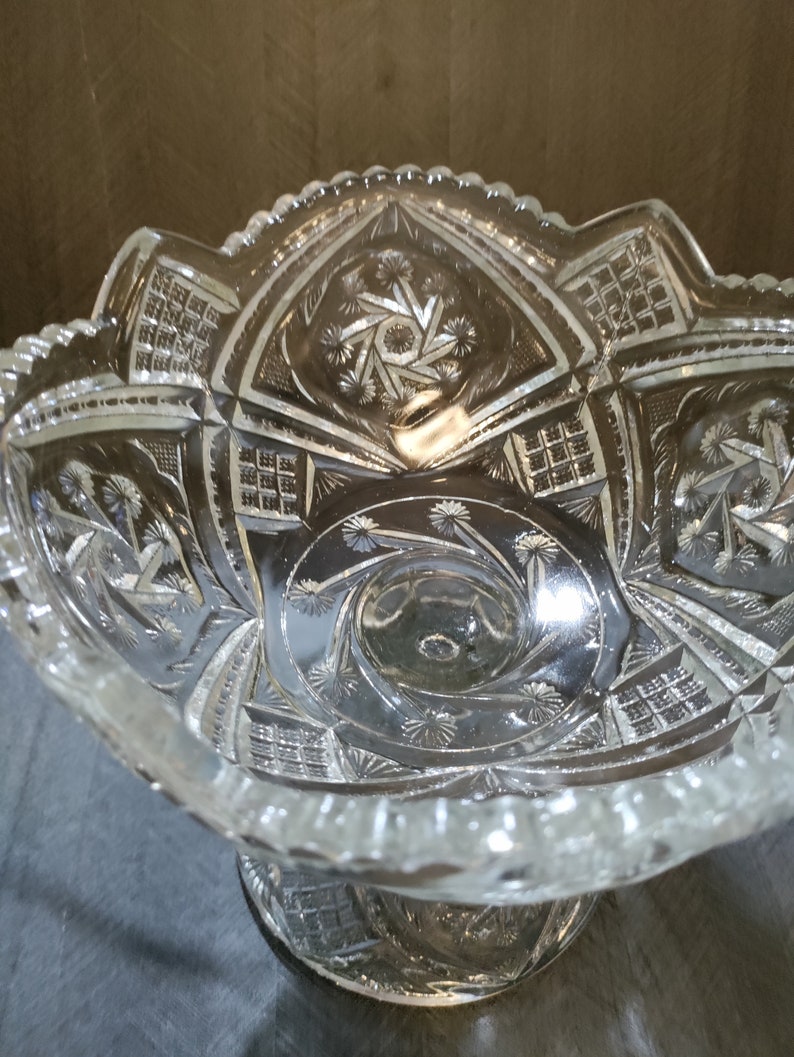 EAPG Indiana Glass Company Juno Pattern Heavy Glass Compote, Beautiful ...
