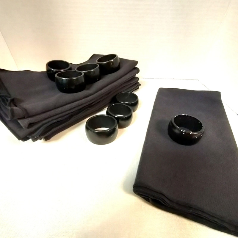 Black Napkin Ring - Etsy