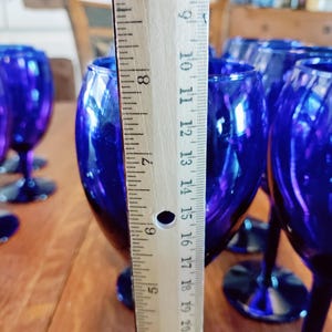 True Cobalt Blue Wine Glasses. Set of 6 Stemware Dark Blue Modern ...