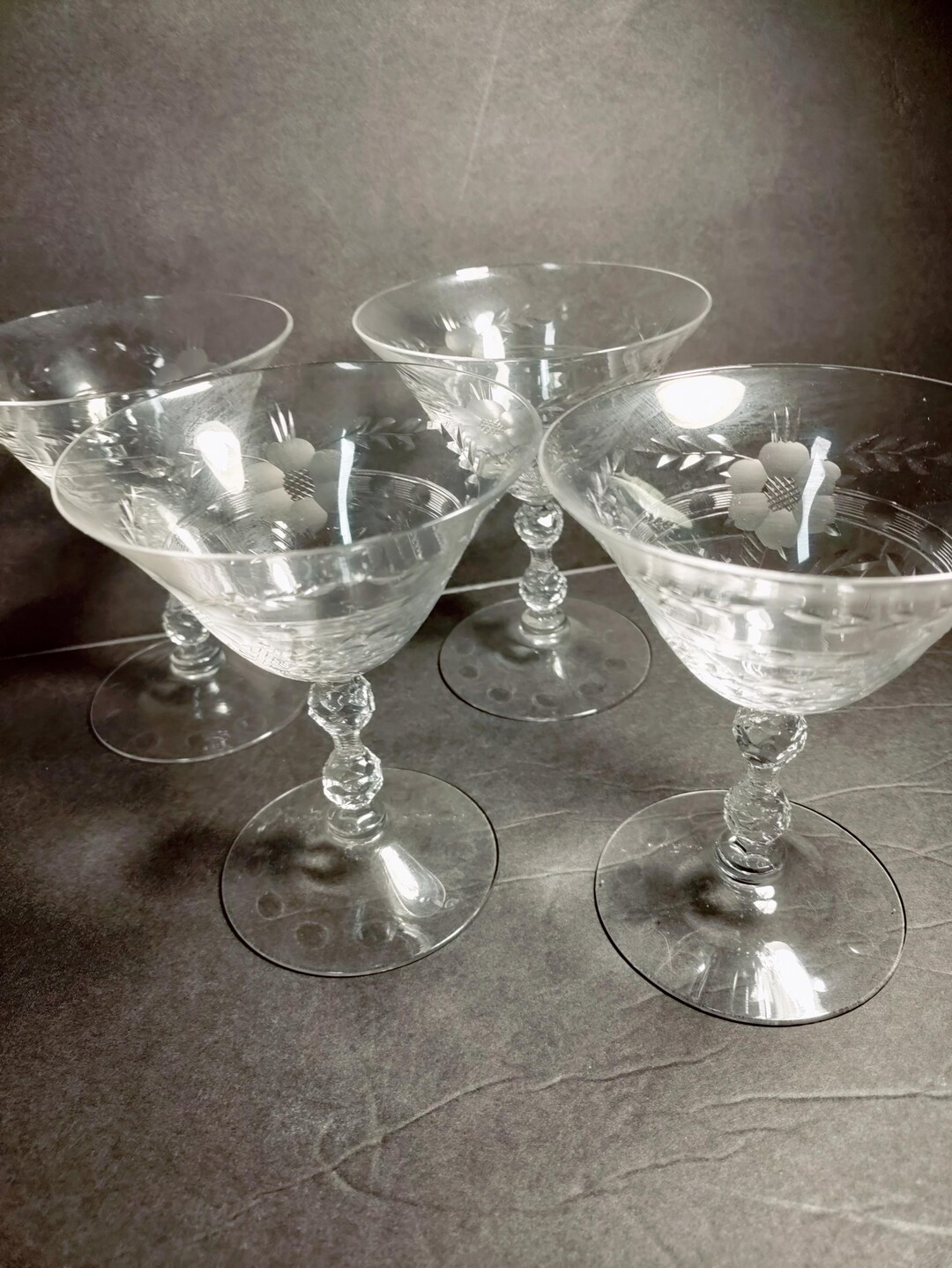 SET OF 4 Cambridge Lucia Short Champagne Sherbet Glasses 1940 1956 - Etsy